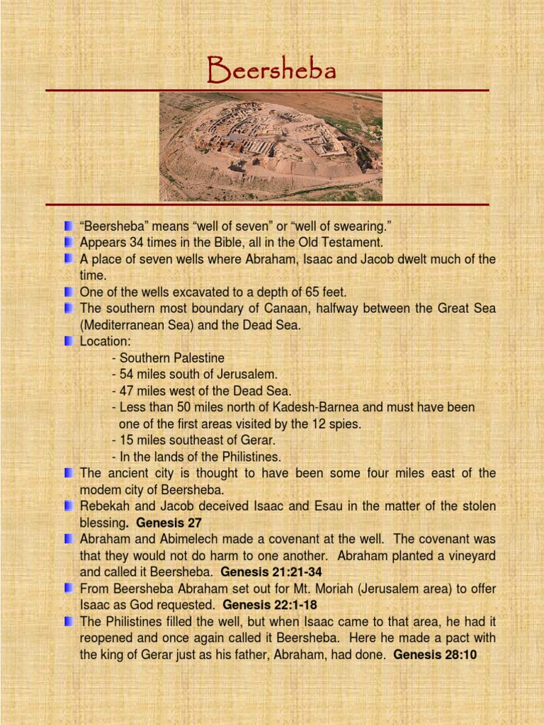 Beersheba Beersheba Beersheba Beersheba: Bible Lands Notes: Beersheba ...