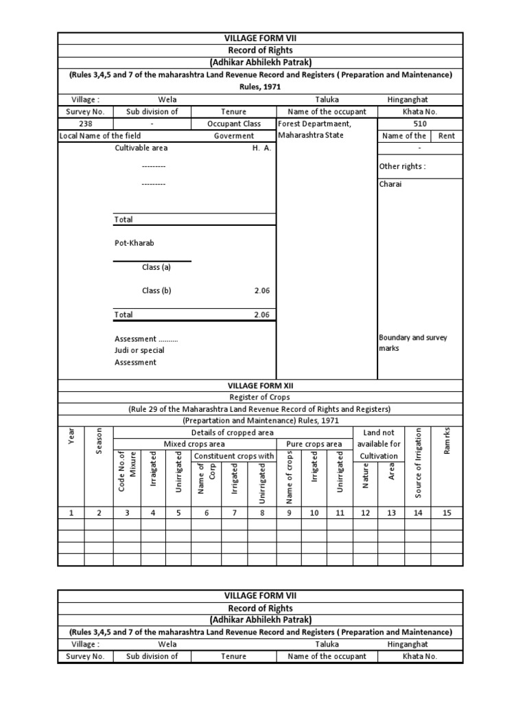Form Vii Xii | PDF | Water Management | Water Conservation