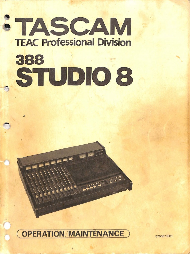 Tascam 388 Manual | PDF | Sound Production | Sound Technology