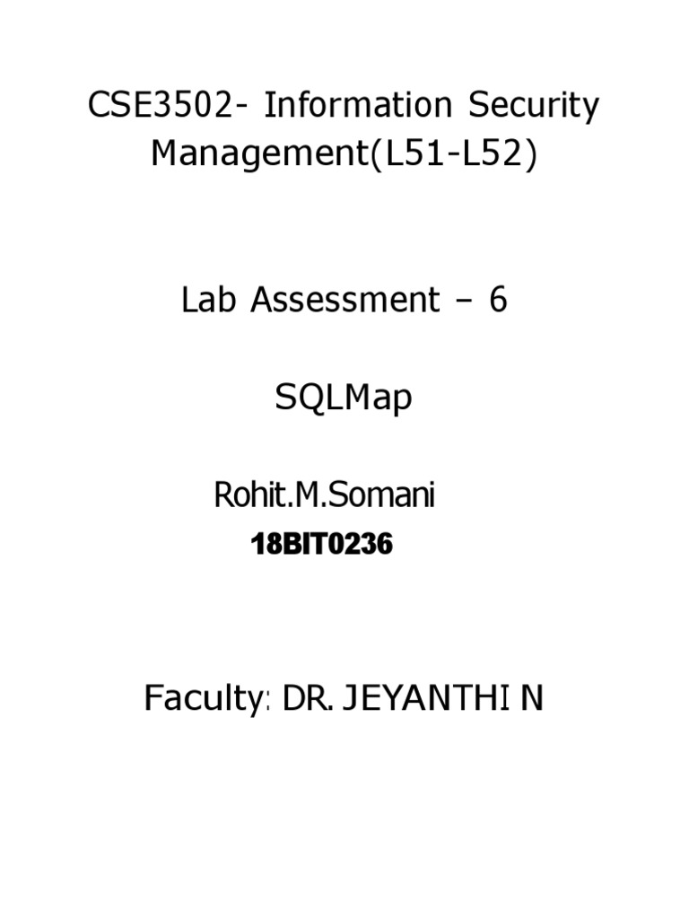 Analyzing SQL Injection Vulnerabilities and Exploits Using SQLMap | PDF | Security Engineering ...