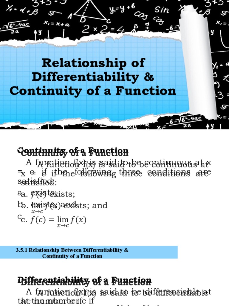 Differentiability and Continuity Explained | PDF | Teaching Methods ...