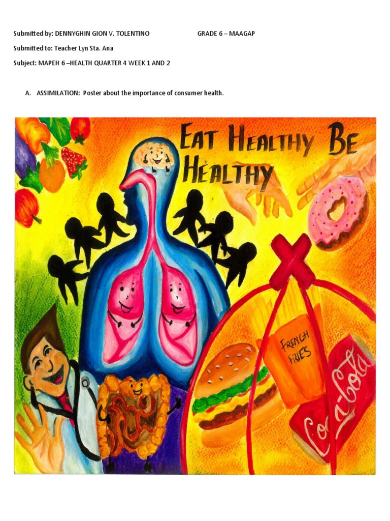 MAPEH 6 HEALTH Q4 W1.2 Poster of Consumer Health | PDF | Wellness