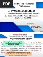 Code of Ethics For Professional Teachers | PDF | Teachers | Employment