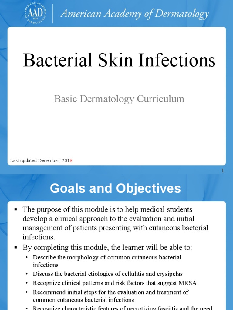 Bacterial Skin Infections: Basic Dermatology Curriculum | PDF ...
