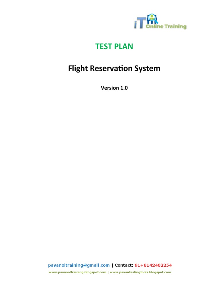 Flight Reservation System Test Plan | PDF | Software Development ...