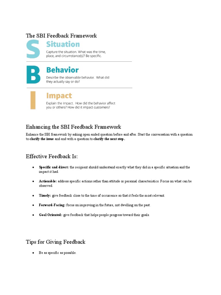 The SBI Feedback Framework | PDF | Motivation | Motivational