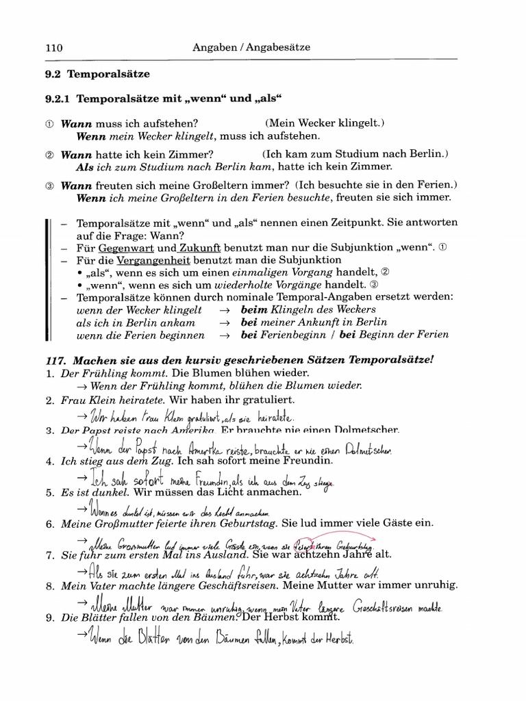 Temporalsätze. "Wenn":"Als" | PDF