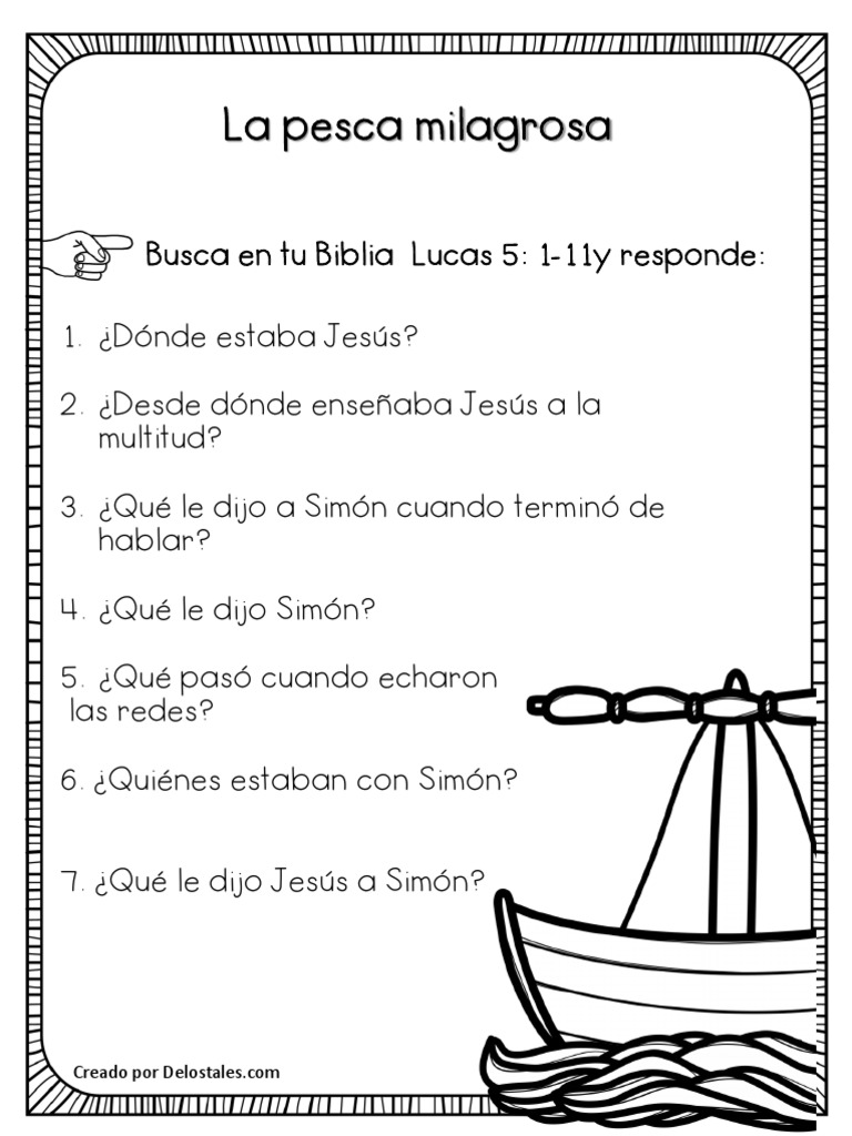 Actividades Para Niños La Pesca Milagrosa Pdf