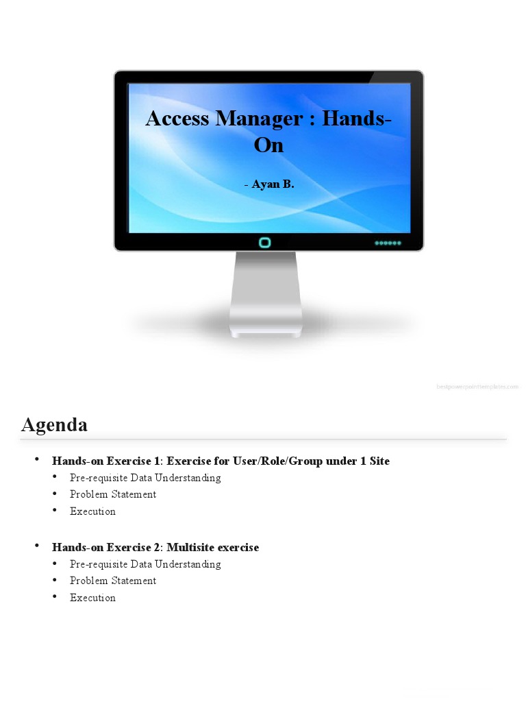 TC Acces Manager HandsOn | PDF | Information Technology | Computer ...