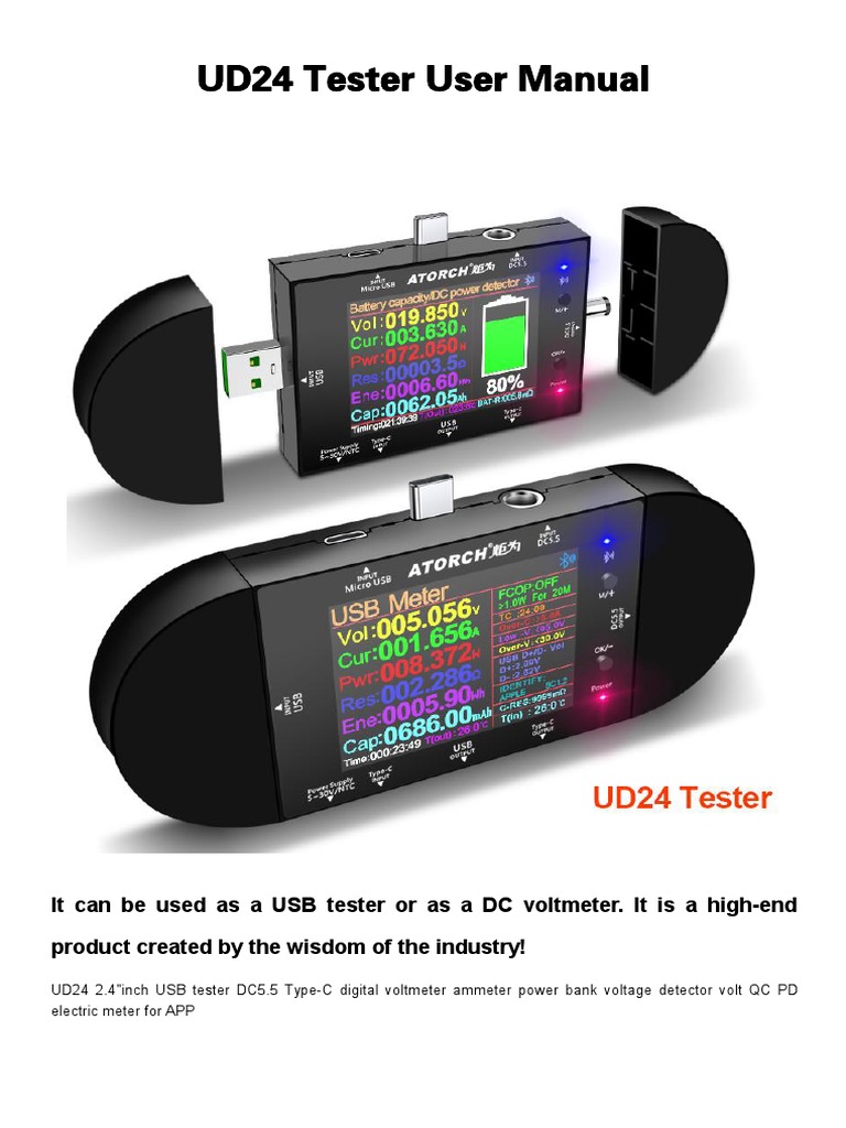 UD24 USB Tester User Manual | PDF | Mobile App | Bluetooth