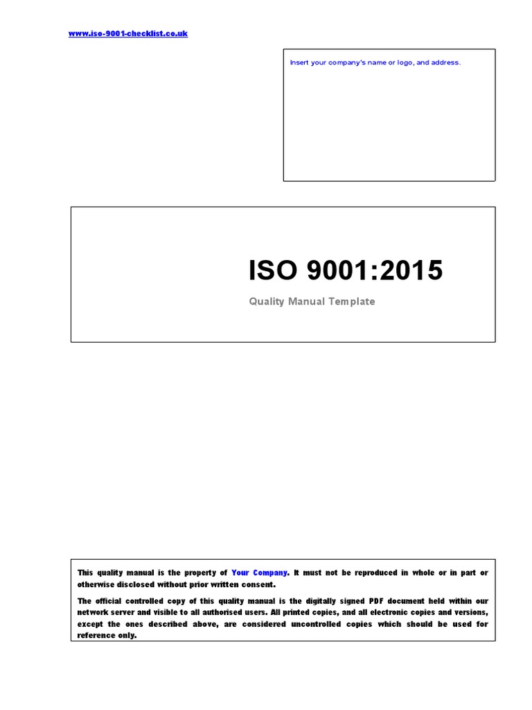 QMS Template | PDF | Quality Management System | Iso 9000