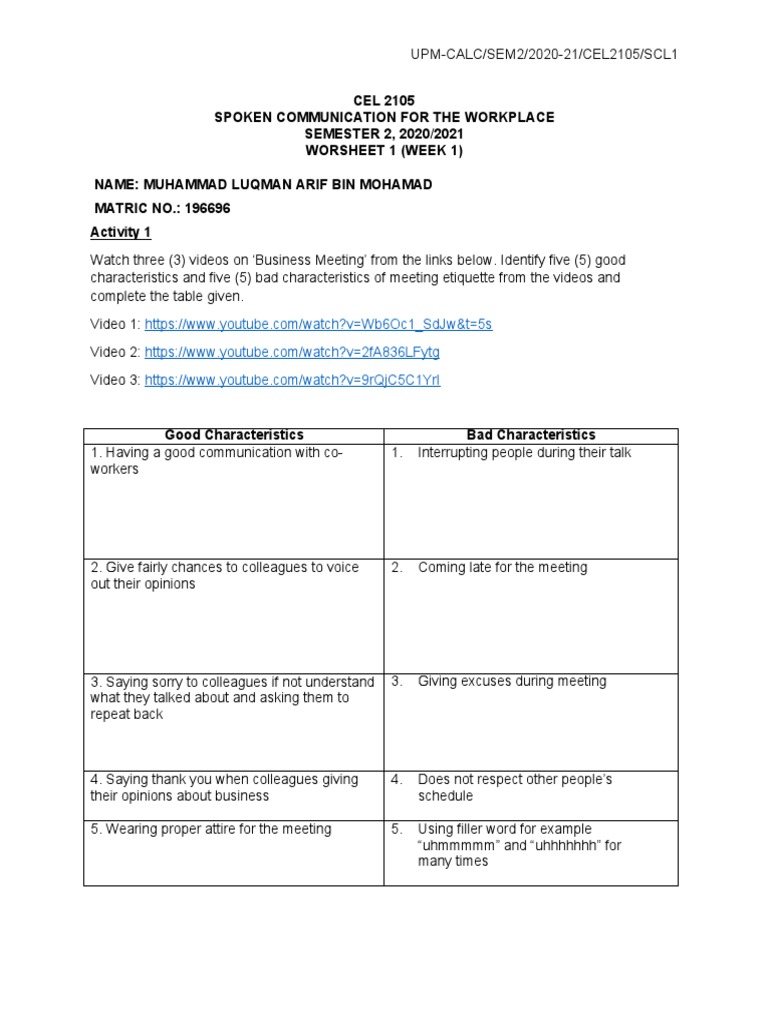 CEL 2105 Worksheet 1 (Week 1) SEM220202021 | PDF | Technology & Engineering