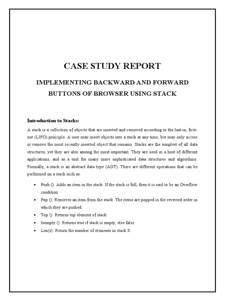 Case Study Report - Implementing Browser Backward and Forward Button ...