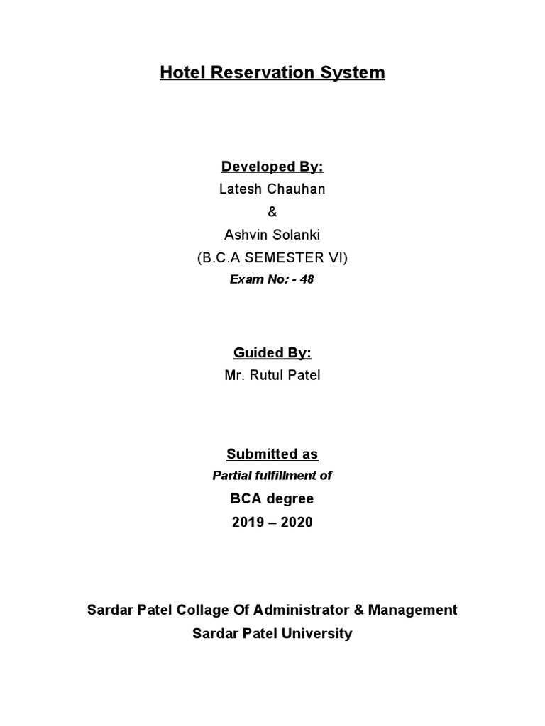 Hotel Reservation System - Project | PDF | Human Nature | Science