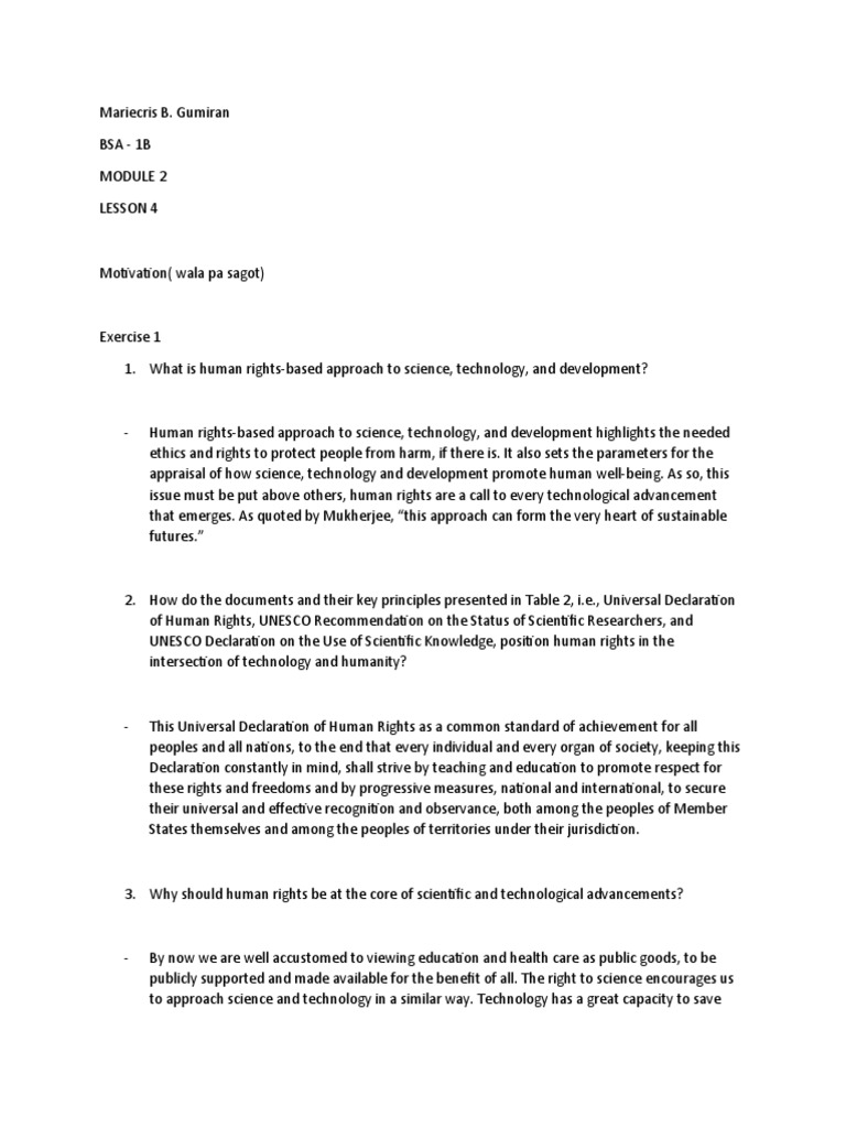 Module 2 - Lesson 4 | PDF | Science | Human Rights