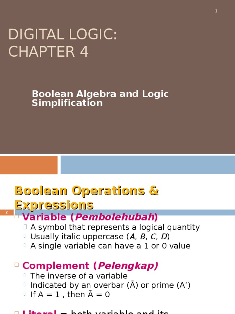 Boolean Algebra Simplification Guide | PDF | Logic | Mathematical Logic