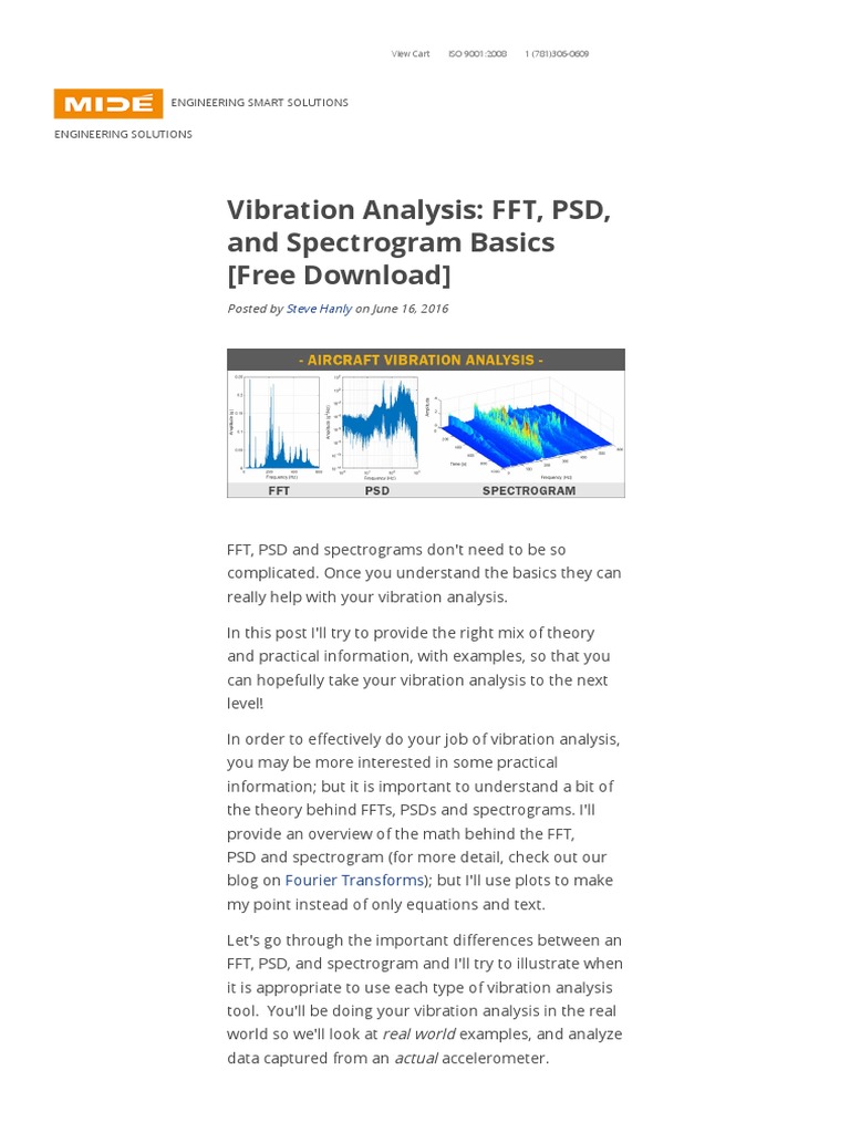 Vibration Analysis: FFT, PSD, Spectrograms | PDF | Fourier Analysis ...