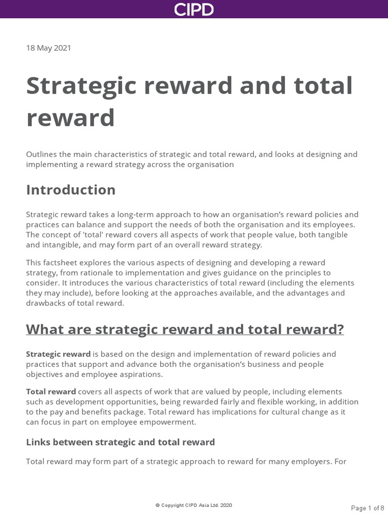 Strategic Total Reward 20210710T091532 | PDF | Employment | Human Nature