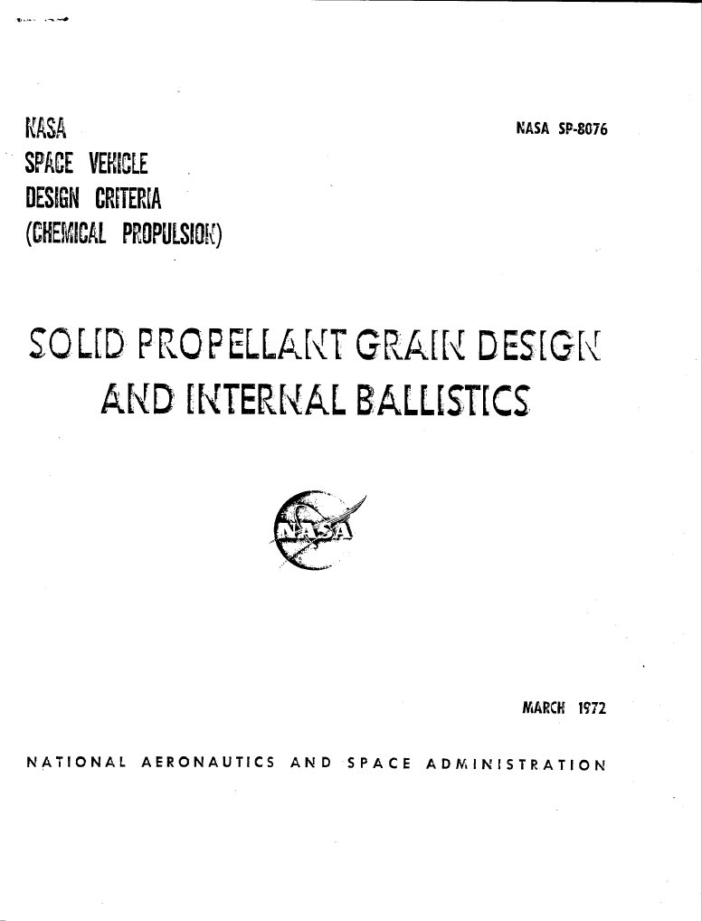 Solid Propellant Grain Design and Internal Ballistics by NASA 1972 | PDF