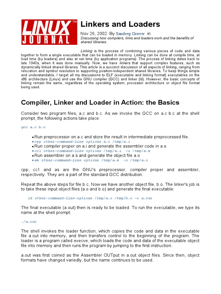 Linkers and Loaders | Download Free PDF | Library (Computing) | Computer Data