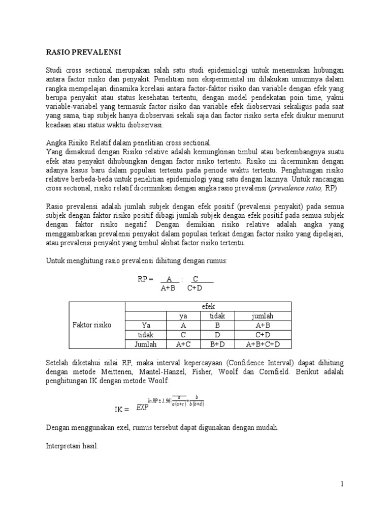 Rasio Prevalensi | PDF
