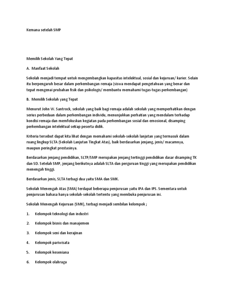 Sekolah Lanjutan Tugas BK | PDF