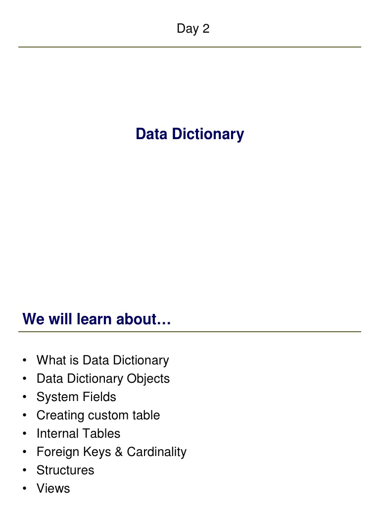 1 Data Dictionary | PDF