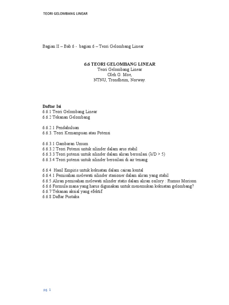 Teori Gelombang Linear | PDF