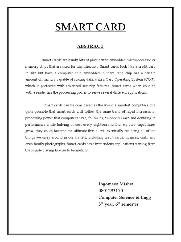 Smart Card Pdf Computers