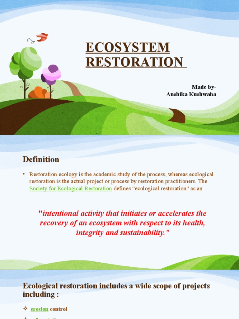 Ecosystem Restoration: Made By-Anshika Kushwaha | PDF | Restoration ...
