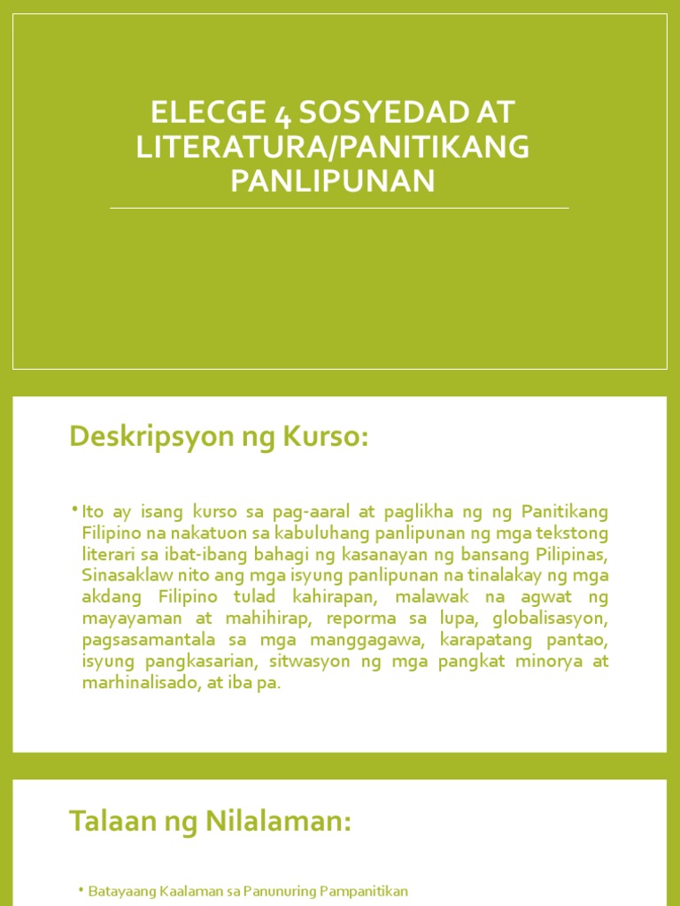 SOSLIT Module 1 Lecture | PDF