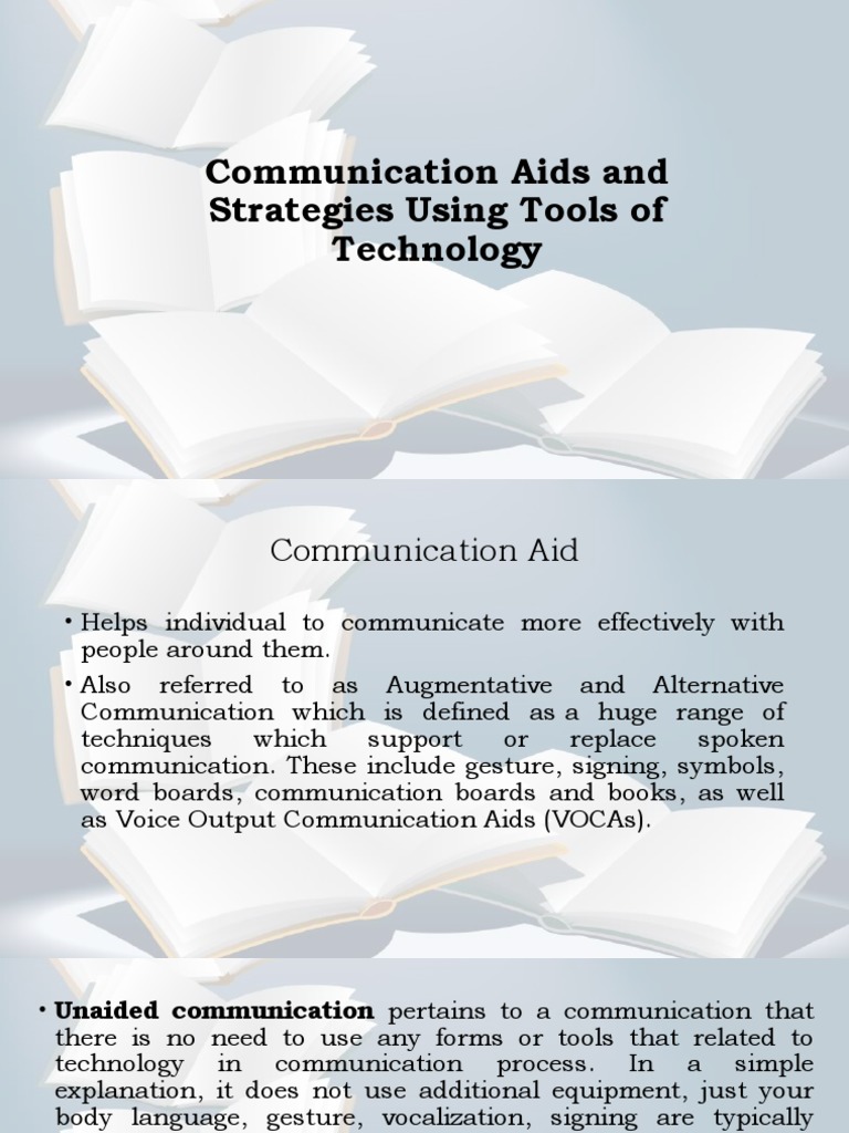 Communication Aids and Strategies Using Tools of Technology | PDF ...