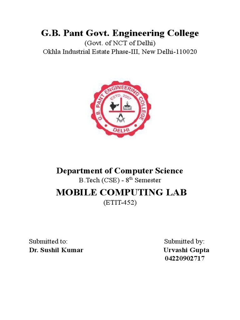 Mobile Computing Lab Projects for Android | PDF | Android (Operating ...
