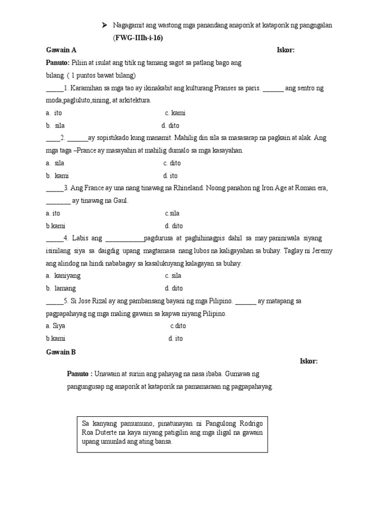 ANAPORIK at KATAPORIK | PDF