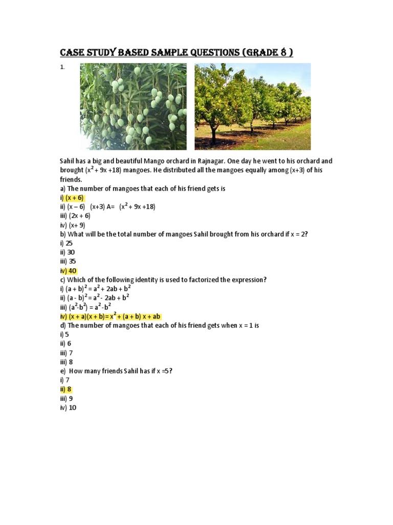 Case Study - Sample Questions | PDF | Teaching Methods & Materials