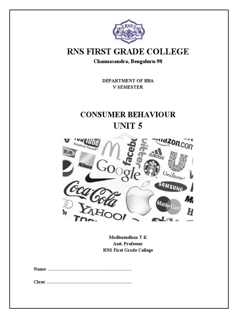 Rns First Grade College: Unit 5 | PDF | Customer Satisfaction | Economies