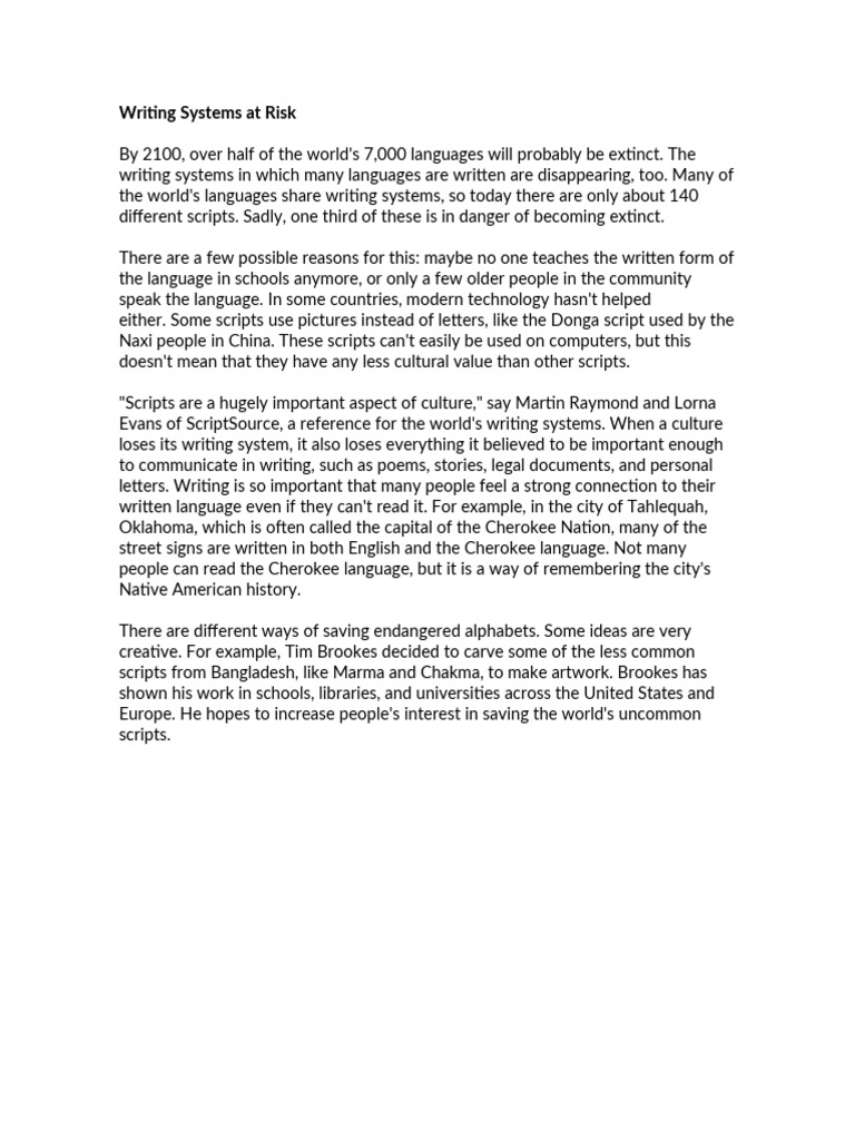 Writing Systems at Risk | PDF