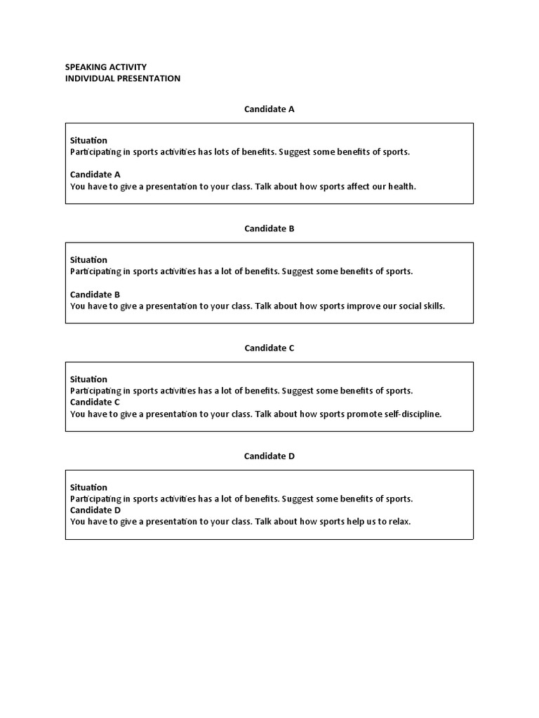Speaking Practice Set 4 | PDF