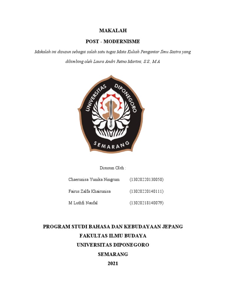 Pengertian dan Ciri Postmodernisme | PDF