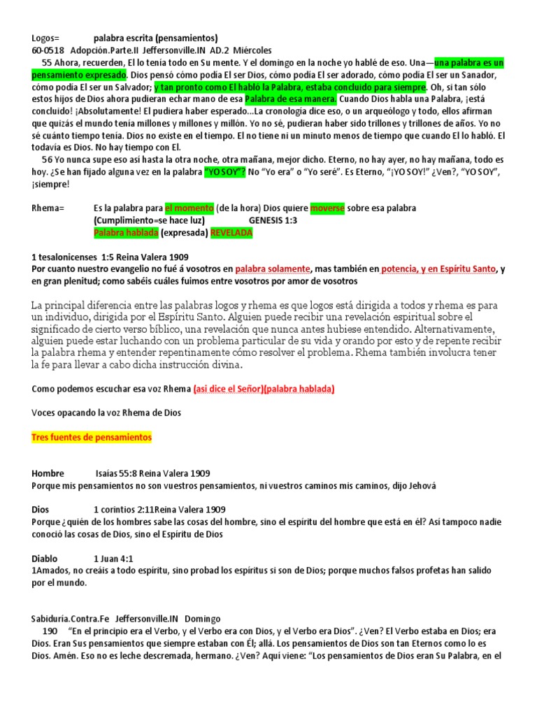 Logos y Rhema | PDF | espíritu Santo | María, madre de Jesús