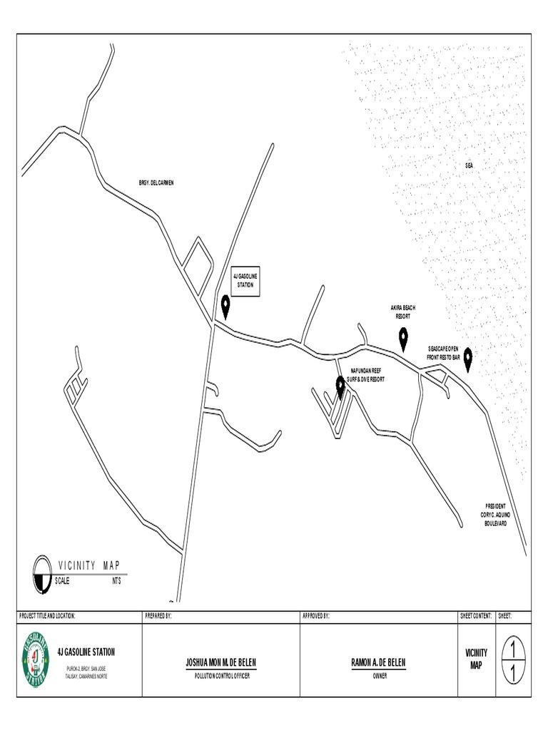 Vicinity Map: 4J Gasoline Station Joshua Mon M. de Belen Vicinity MAP ...