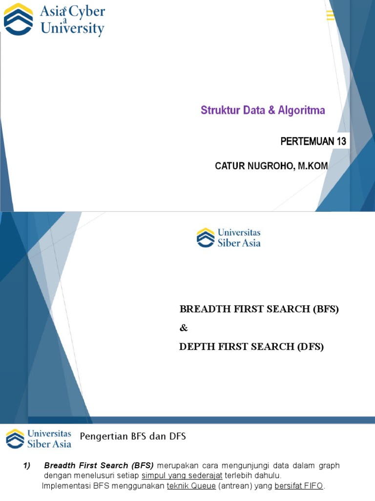 Struktur Data & Algoritma - BFS & DFS | PDF | Komputer
