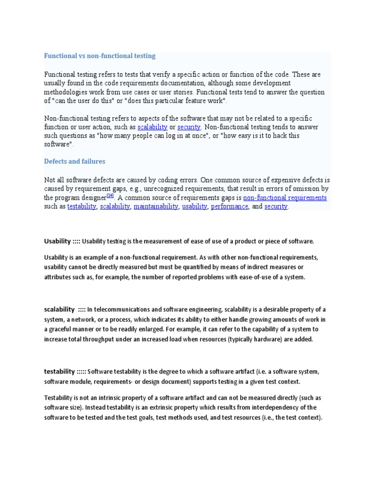 Scalability Security: Functional Vs Non-Functional Testing | PDF ...