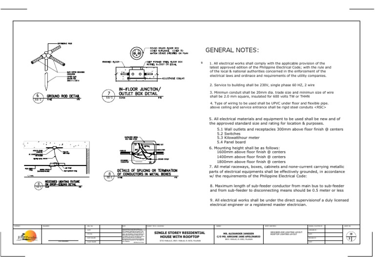 General Notes:: Single Storey Residential House With Rooftop | PDF ...