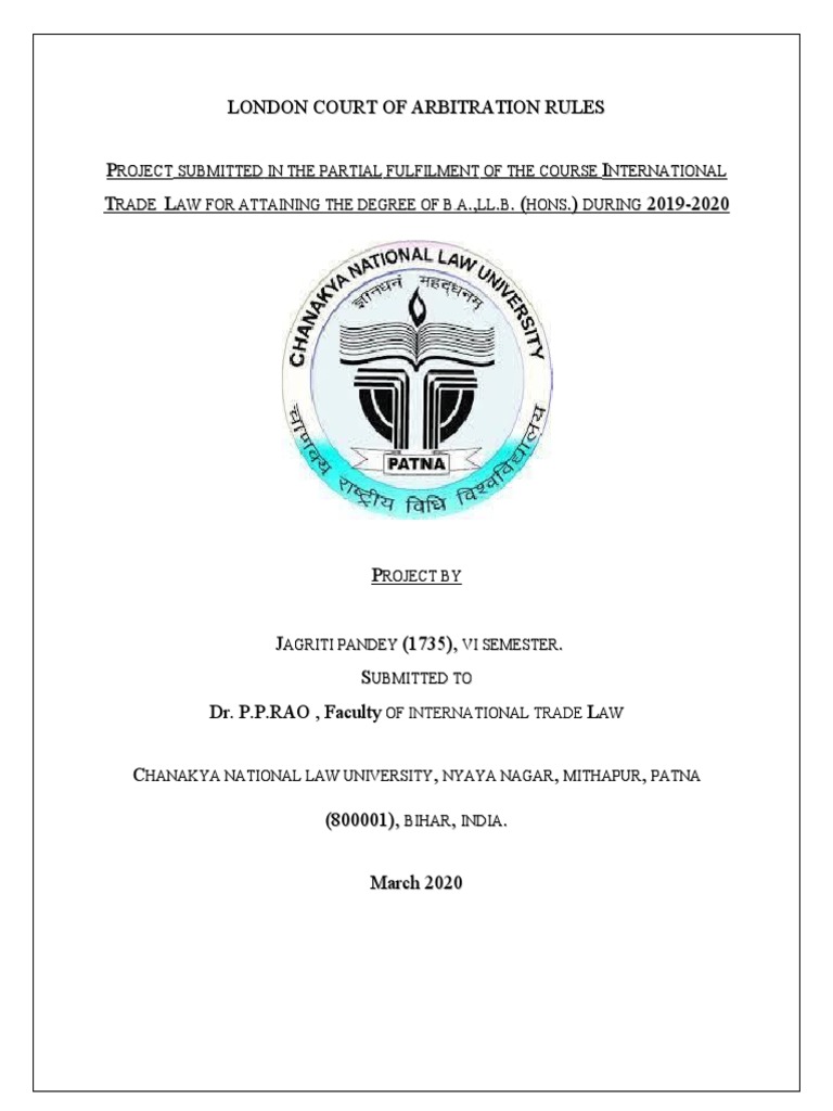 London Court of Arbitration Rules | PDF | Arbitral Tribunal | Arbitration