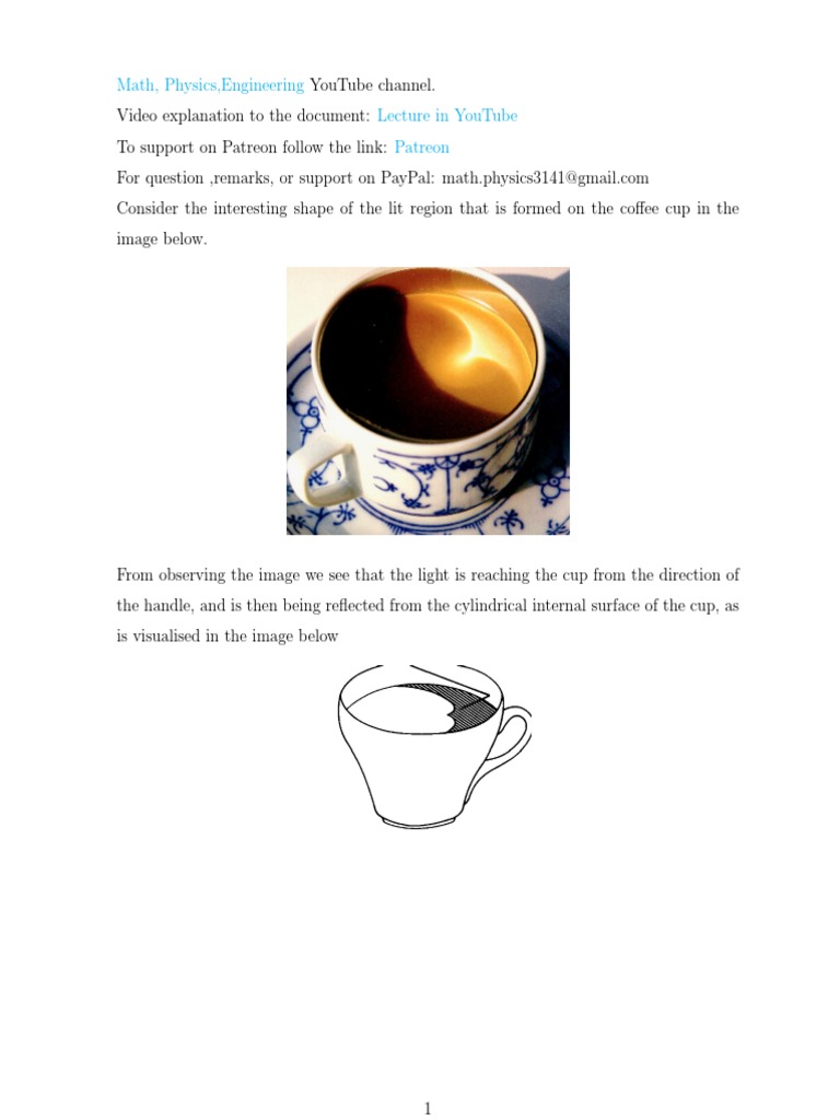 Coffe Cup Caustics | PDF | Tangent | Sine
