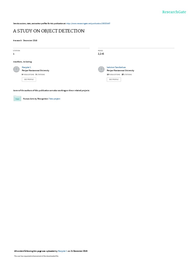 Object Detection in Visual Surveillance | PDF | Image Segmentation ...
