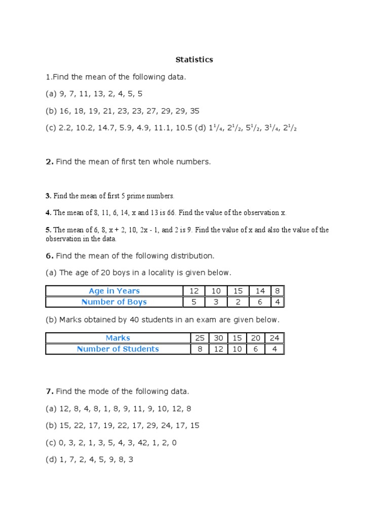 Math Practice for Students | PDF | Mean | Mode (Statistics)