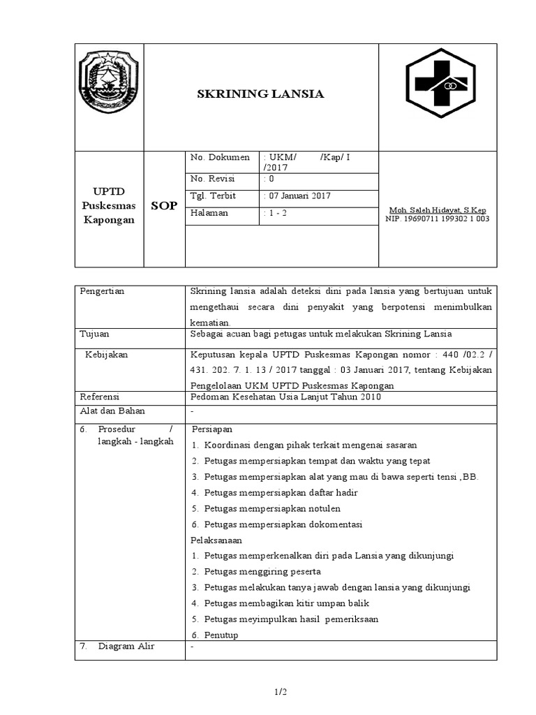 3 Sop Skrining | PDF | Pengembangan Diri | Kesehatan Holistik