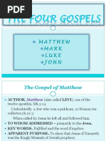 Four Gospel Charts | PDF | Ministry Of Jesus | Gospel Of Mark